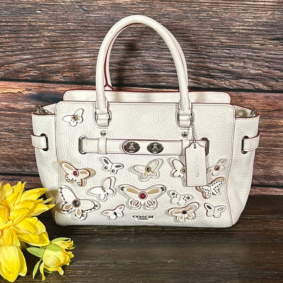 Coach | Bags | Coach Butterfly Appliqu Chalk Mini Tote Blake Carryall ...